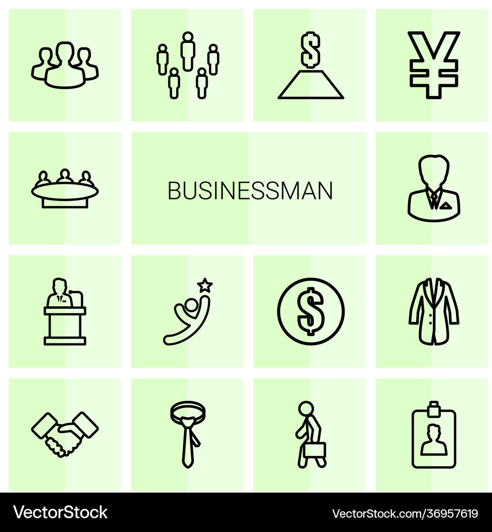 14 businessman icons Royalty Free Vector Image