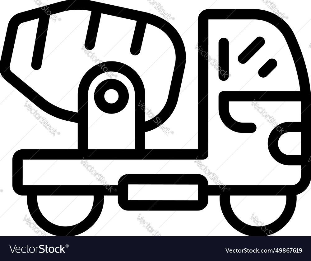 Construction truck icon outline site Royalty Free Vector