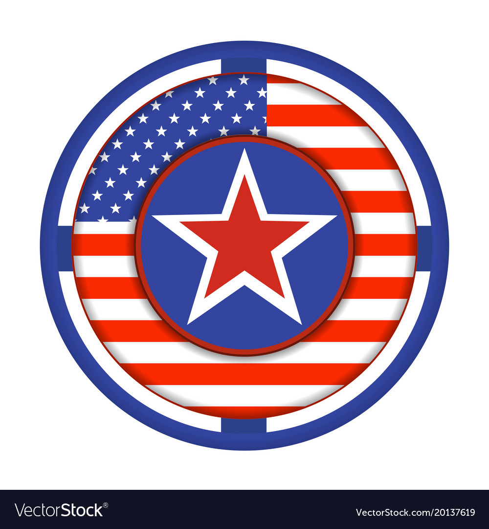 Usa button flag Royalty Free Vector Image - VectorStock