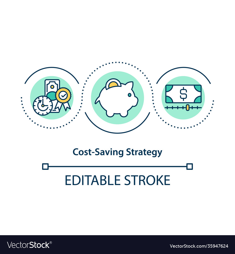 Cost saving strategy concept icon Royalty Free Vector Image Cost saving strategy concept icon Royalty Free Vector Image