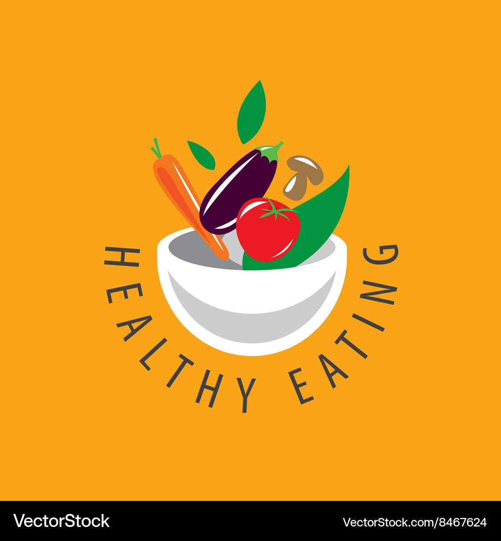 Logo healthy eating Royalty Free Vector Image - VectorStock