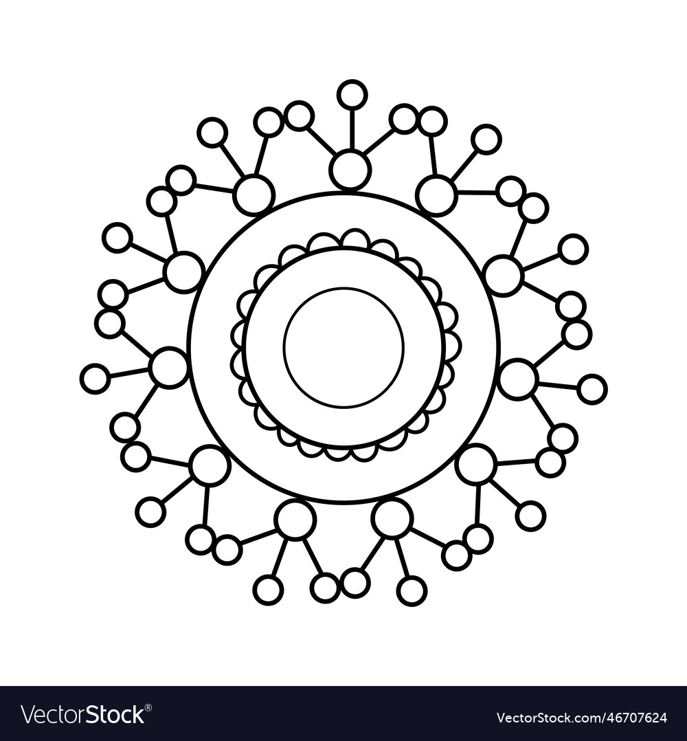 Mandala lined element Royalty Free Vector Image