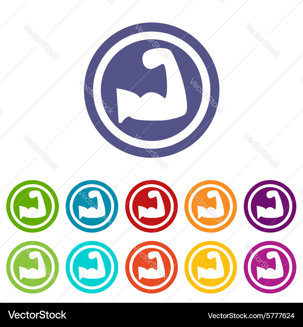 Powerlifting signs colored set Royalty Free Vector Image