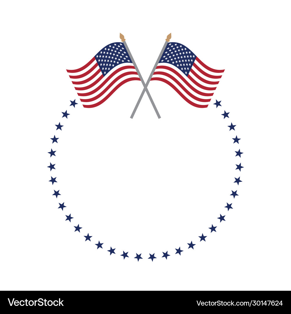 Two original american flags the fourth july Vector Image
