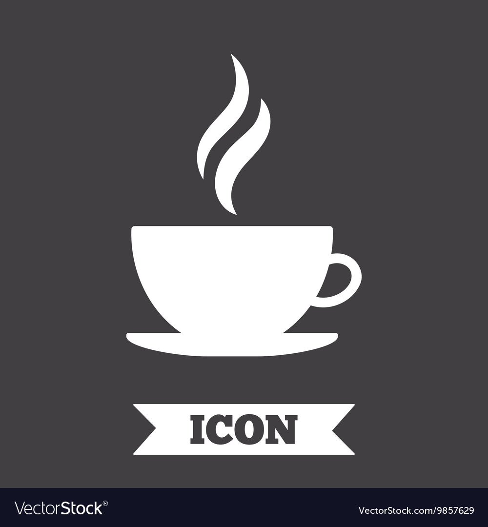 Coffee cup sign icon hot button Royalty Free Vector Image