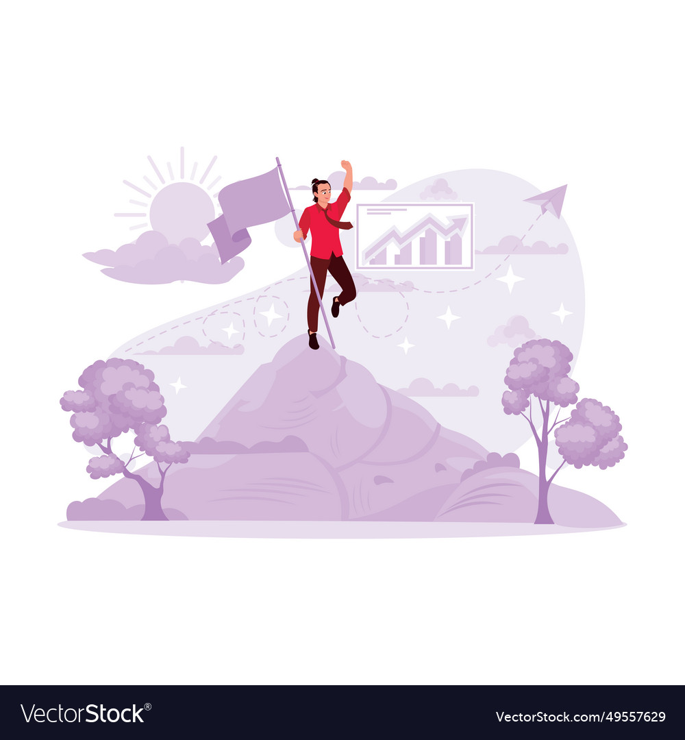 Concept of achievement victory success depicted Vector Image