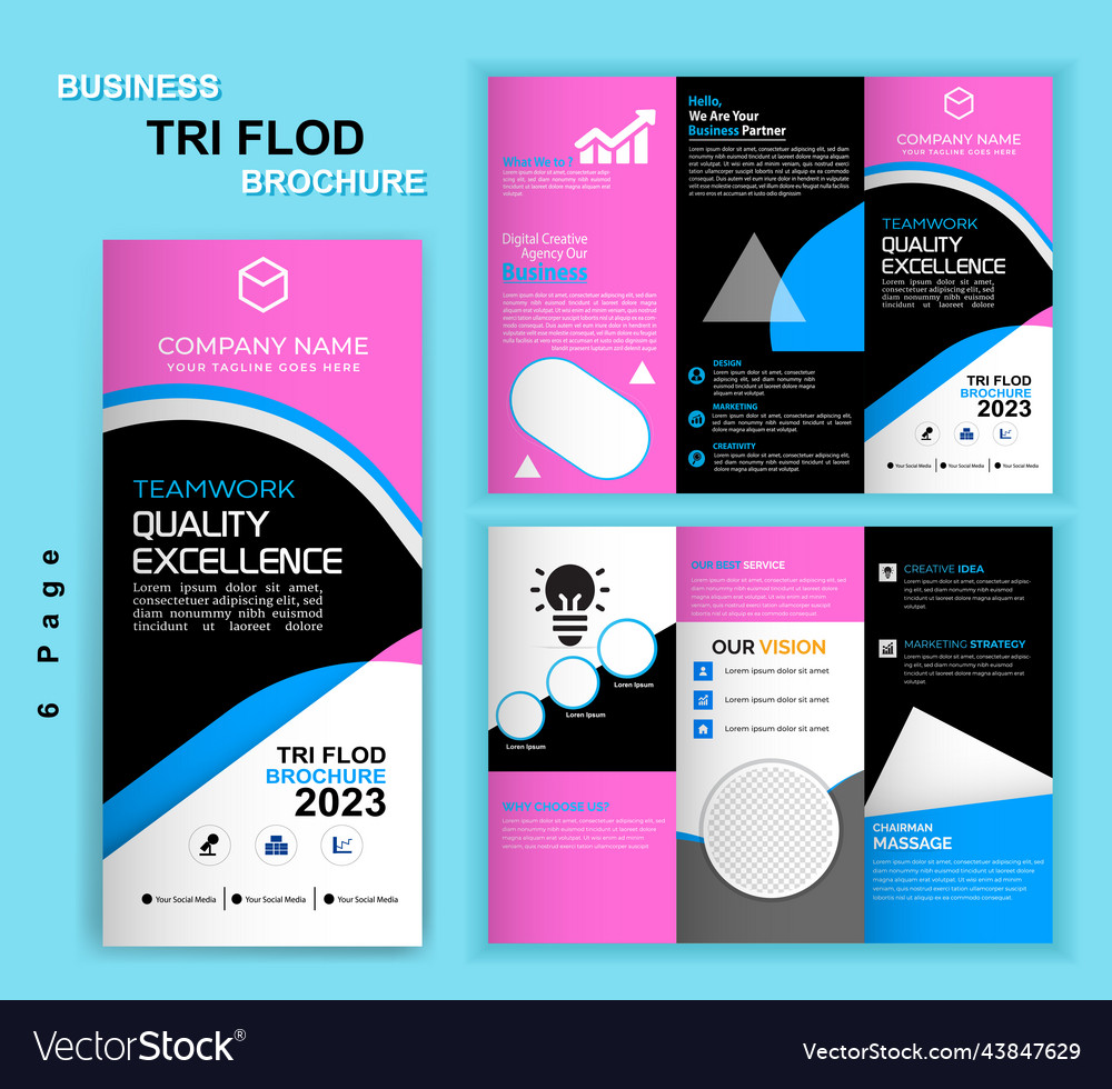 Creative modern trifold business leaflet brochure Vector Image Creative modern trifold business leaflet brochure Vector Image
