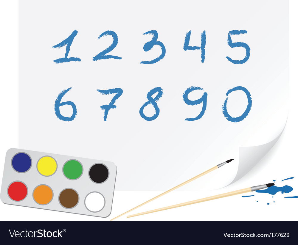 Drawing digits Royalty Free Vector Image - VectorStock