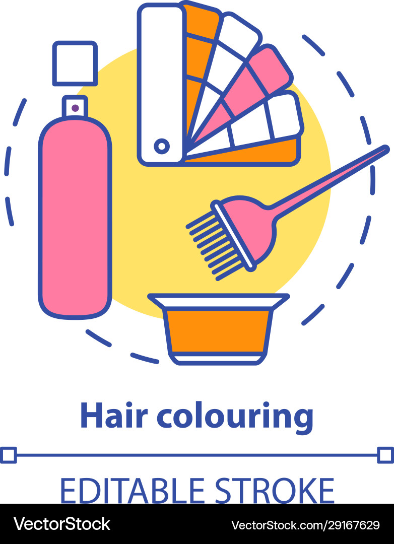 Hair colouring concept icon highlighting Vector Image