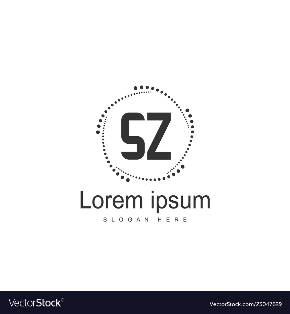Initial letter sz logo template minimalist letter Vector Image