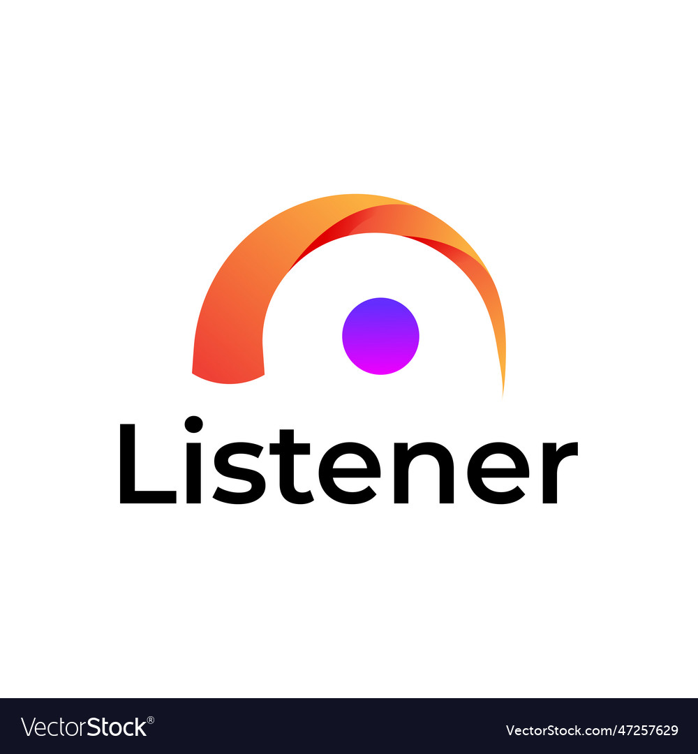 Listener modern 3d logo design Royalty Free Vector Image
