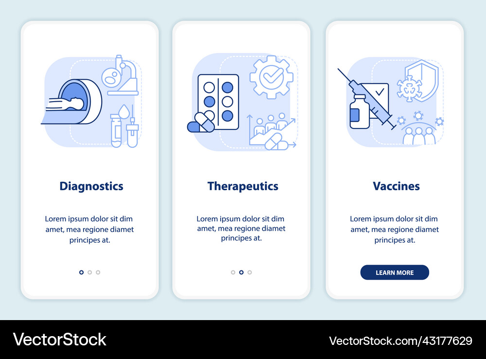 Pandemic clinical research light blue onboarding Vector Image