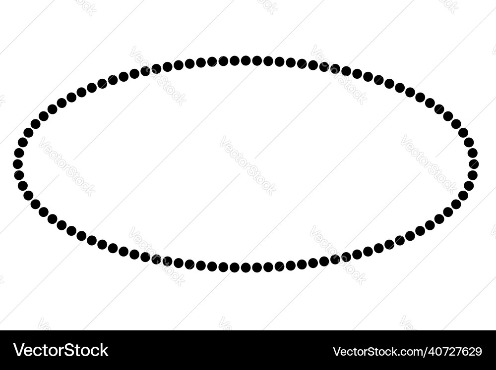 Simple black dot frame oval Royalty Free Vector Image