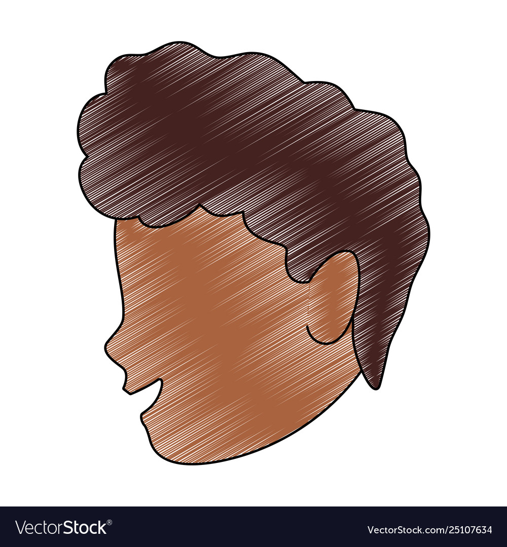 Afro man faceless head scribble Royalty Free Vector Image
