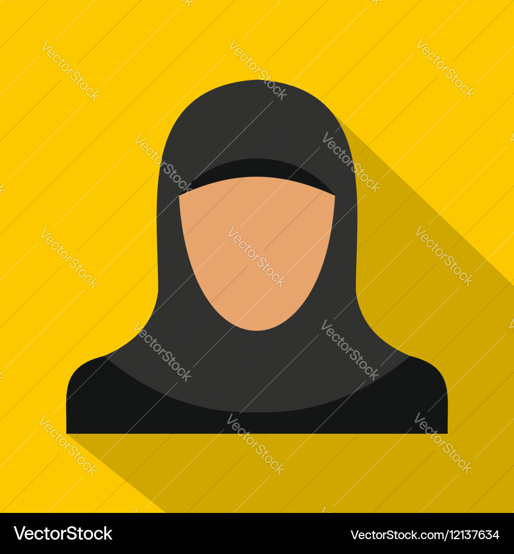 Arabic woman icon flat style Royalty Free Vector Image