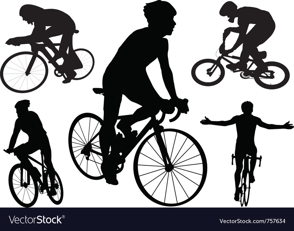 Cyclists Royalty Free Vector Image - VectorStock