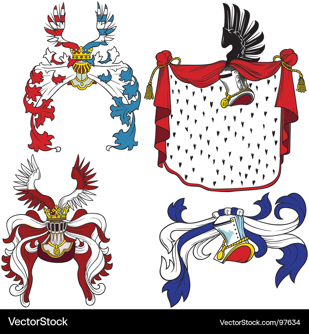 Heraldic helmets Royalty Free Vector Image - VectorStock