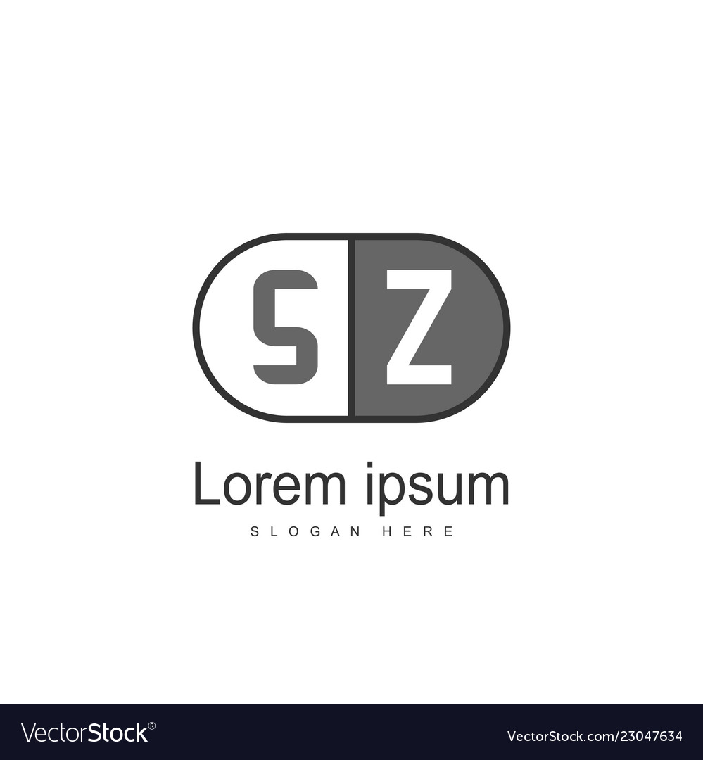 Initial letter sz logo template minimalist letter Vector Image