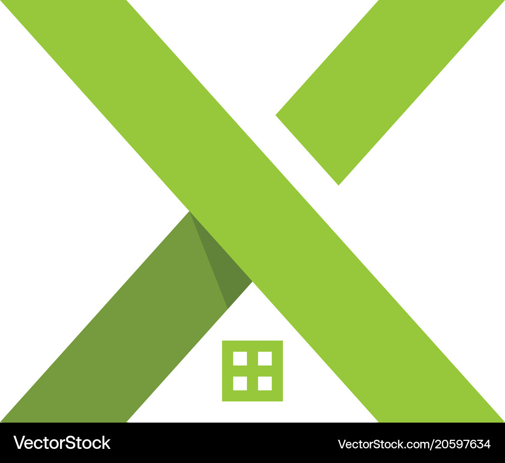 Letter x and house logo concept logo template Vector Image