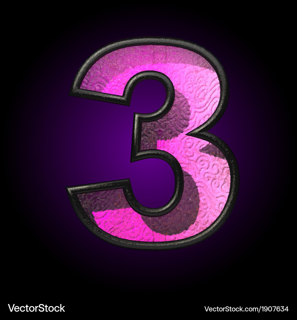 Pink plastic figure 3 Royalty Free Vector Image
