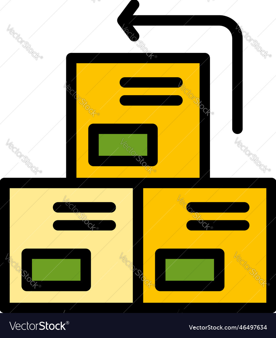 Return boxes icon flat Royalty Free Vector Image
