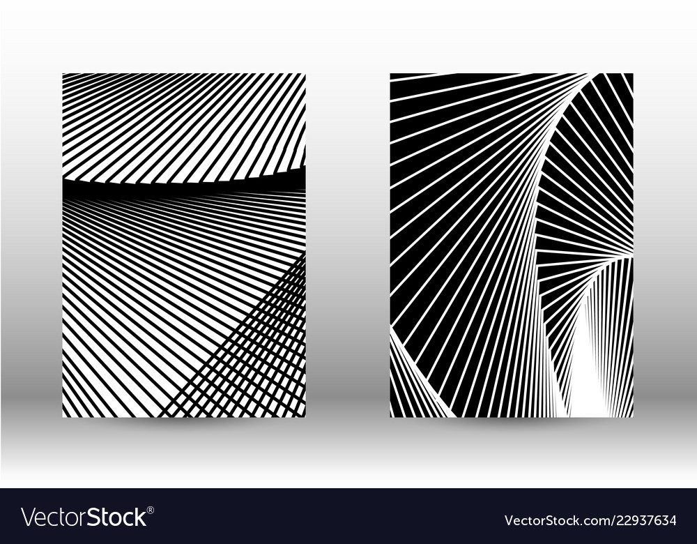 Set of abstract patterns with distorted lines Vector Image