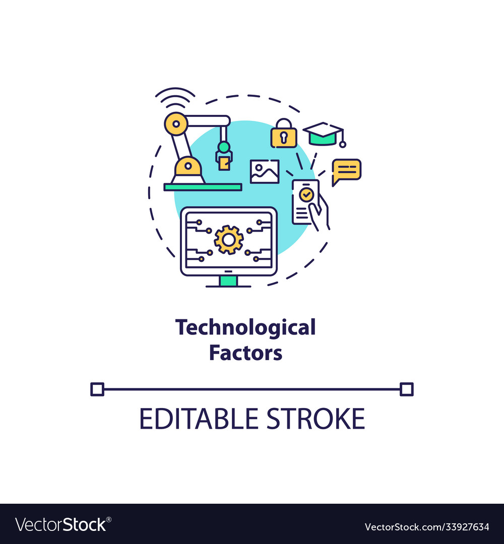 Technological factors concept icon Royalty Free Vector Image Technological factors concept icon Royalty Free Vector Image