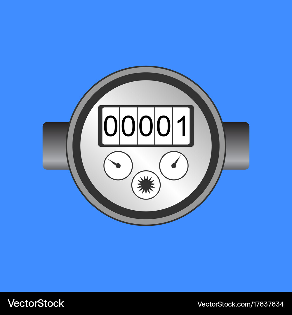 Water Meter Icon Water Meter Icon In Flat Style Royalty Free Vector