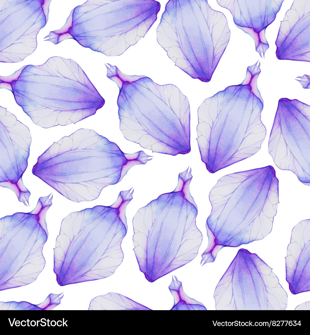 Watercolor Seamless pattern with Purple flower Vector Image