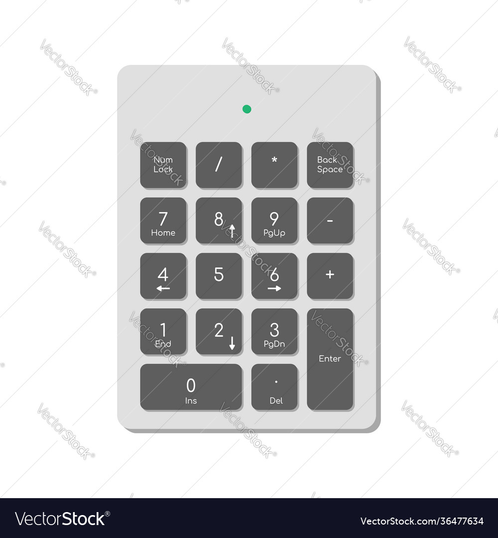 Wireless digital keyboard for computer complete Vector Image