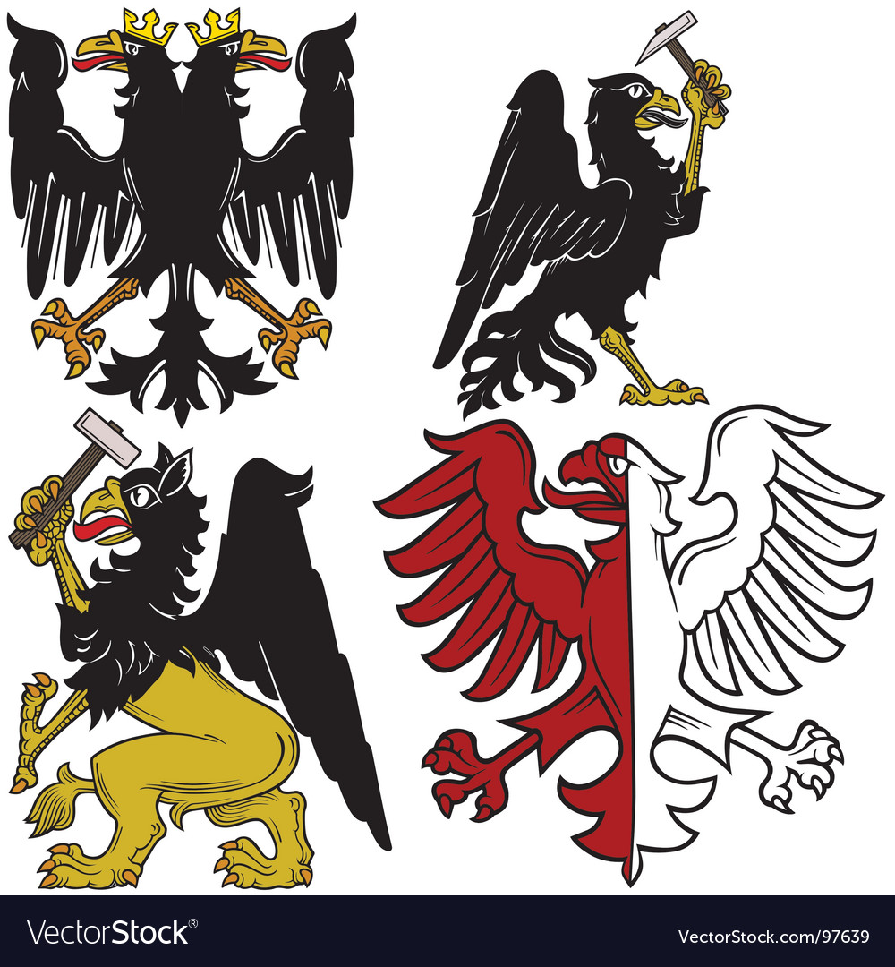 Heraldic eagles Royalty Free Vector Image - VectorStock