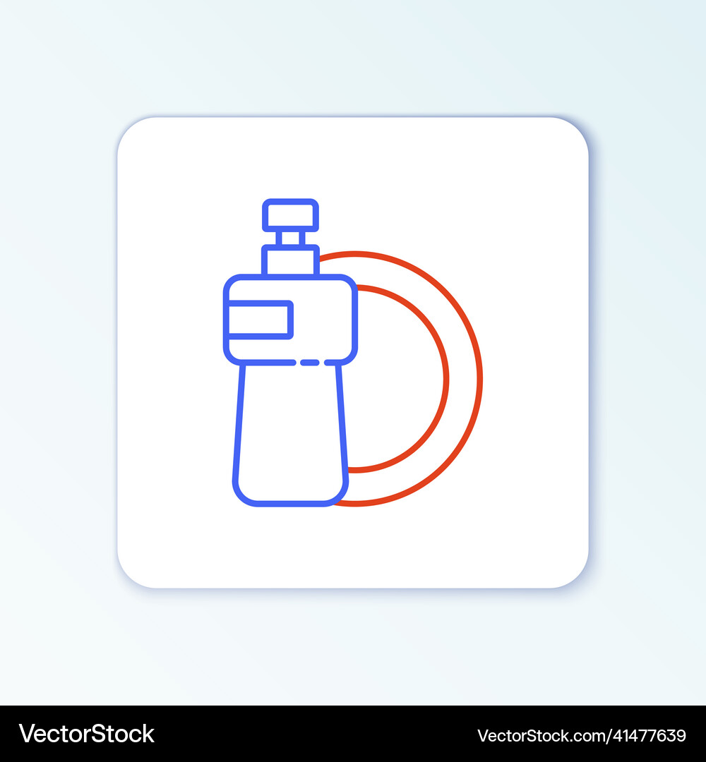 Line dishwashing liquid bottle and plate icon Vector Image