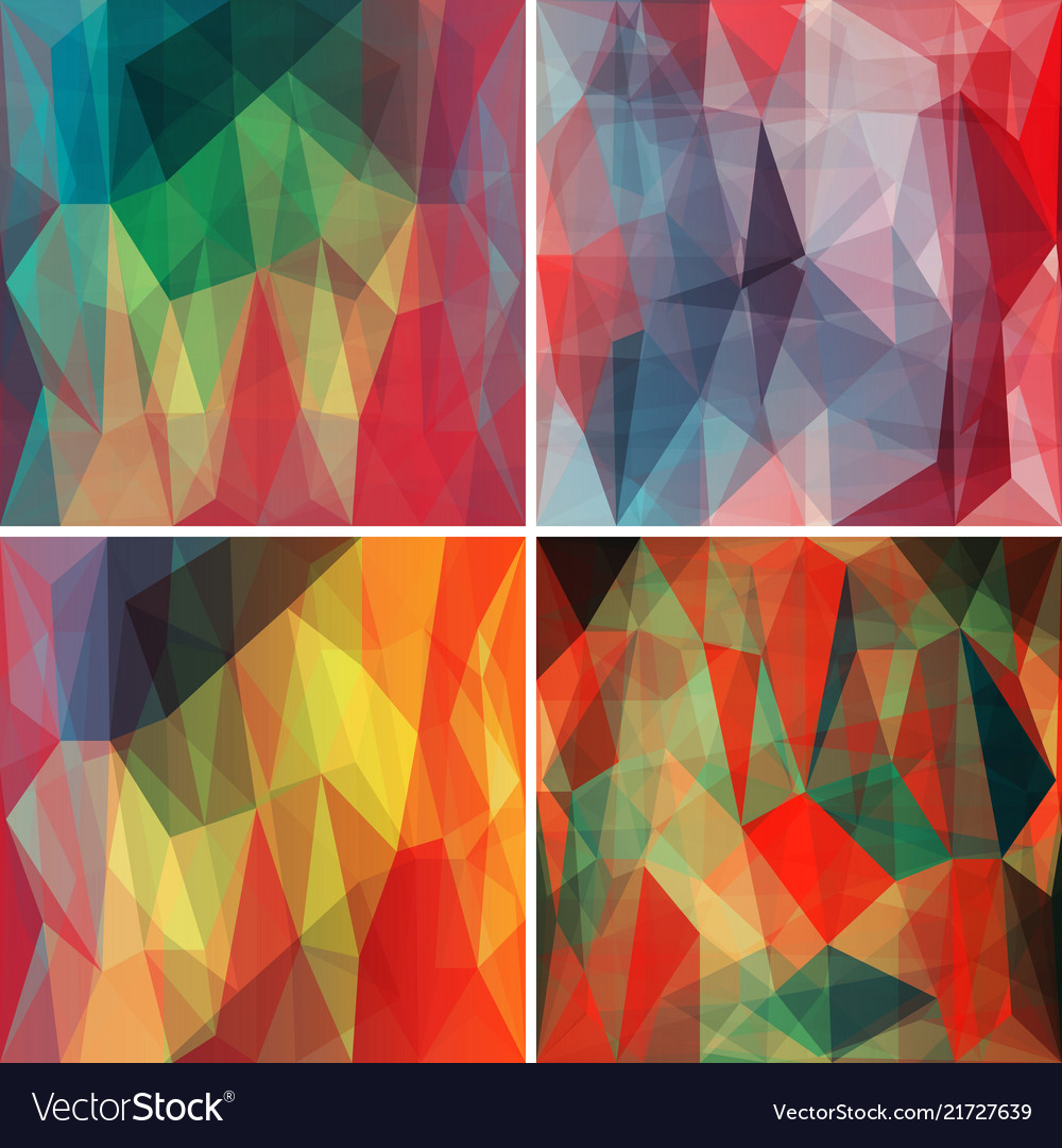 Polygonal backgrounds set with abstract Royalty Free Vector