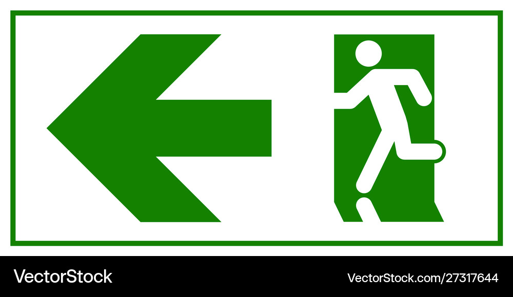 Emergency exit sign man running out fire Vector Image