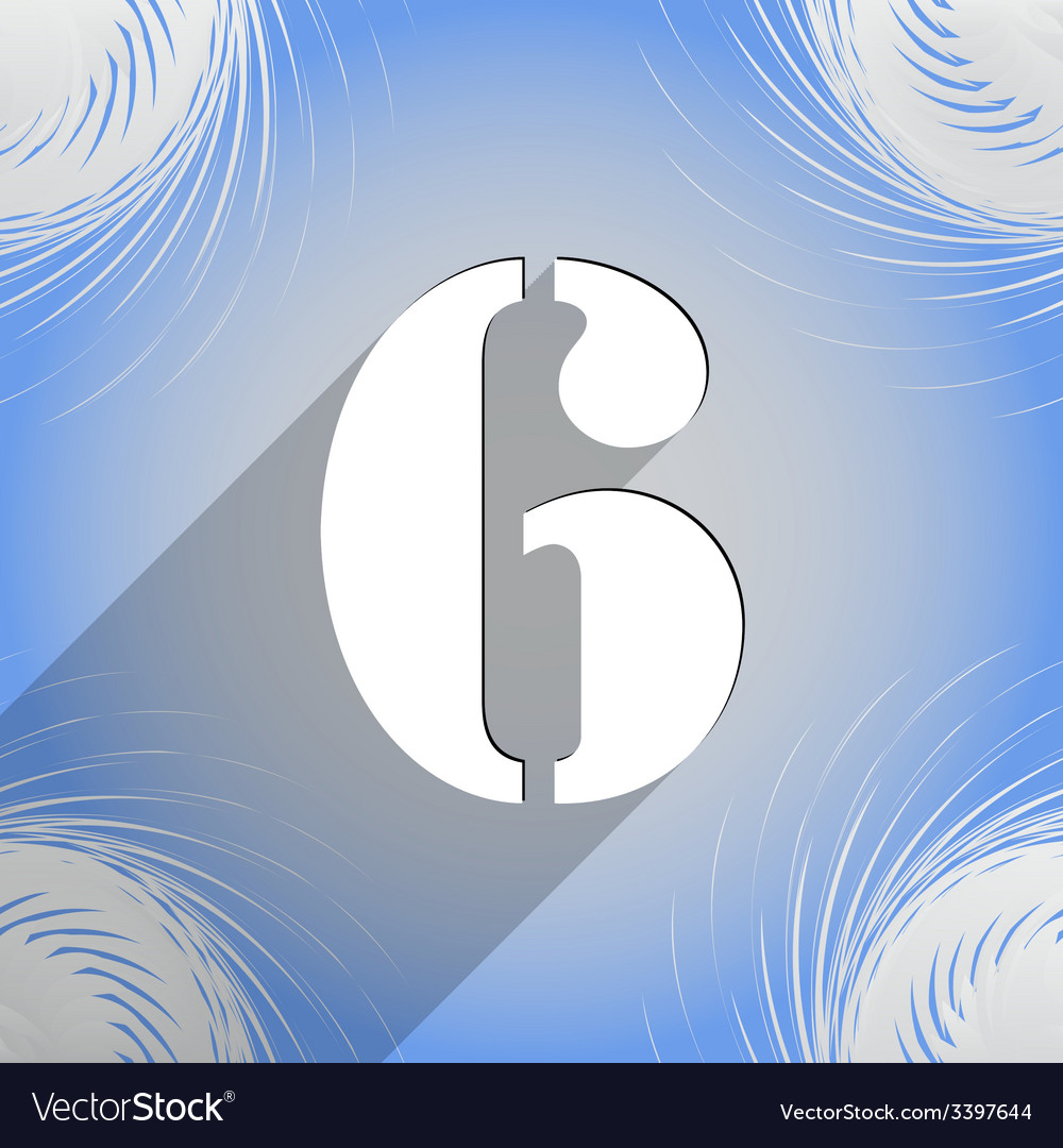 Number six icon symbol flat modern web design Vector Image Number six icon symbol flat modern web design Vector Image