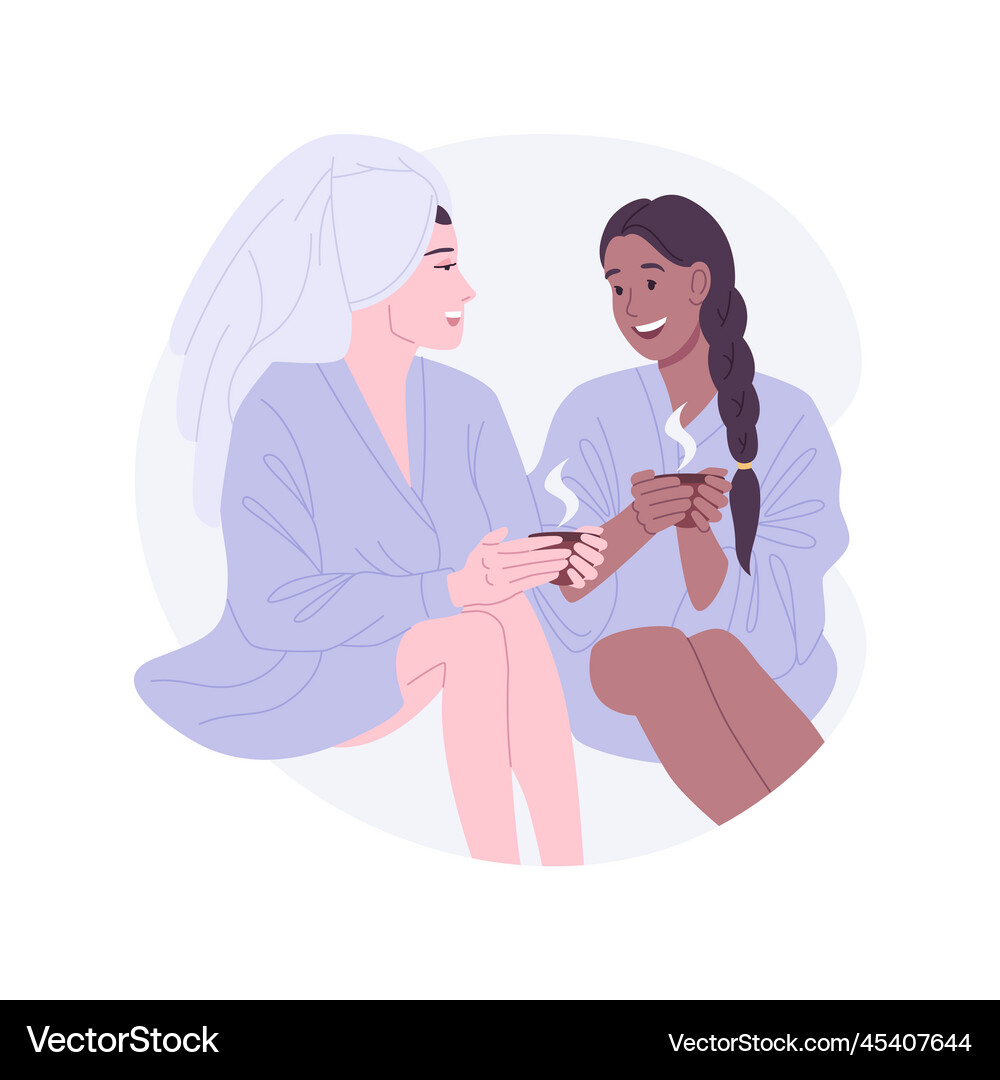 Relaxing tea isolated cartoon Royalty Free Vector Image