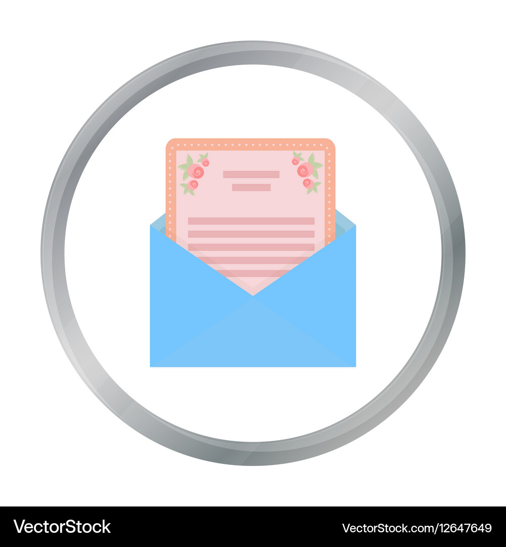 Envelope with invitation card icon in cartoon Vector Image