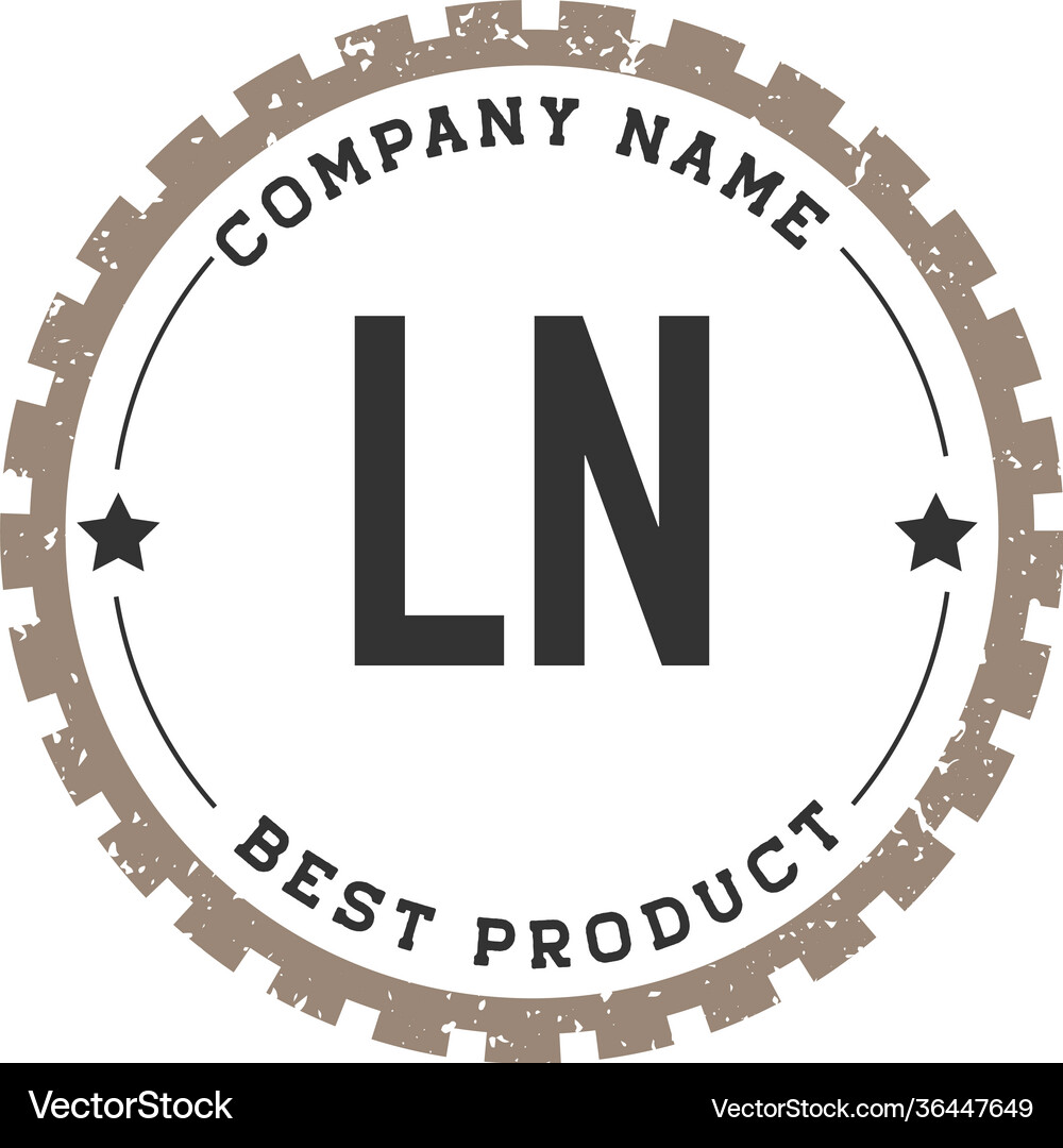 Initial letter ln gear vintage logo concept Vector Image