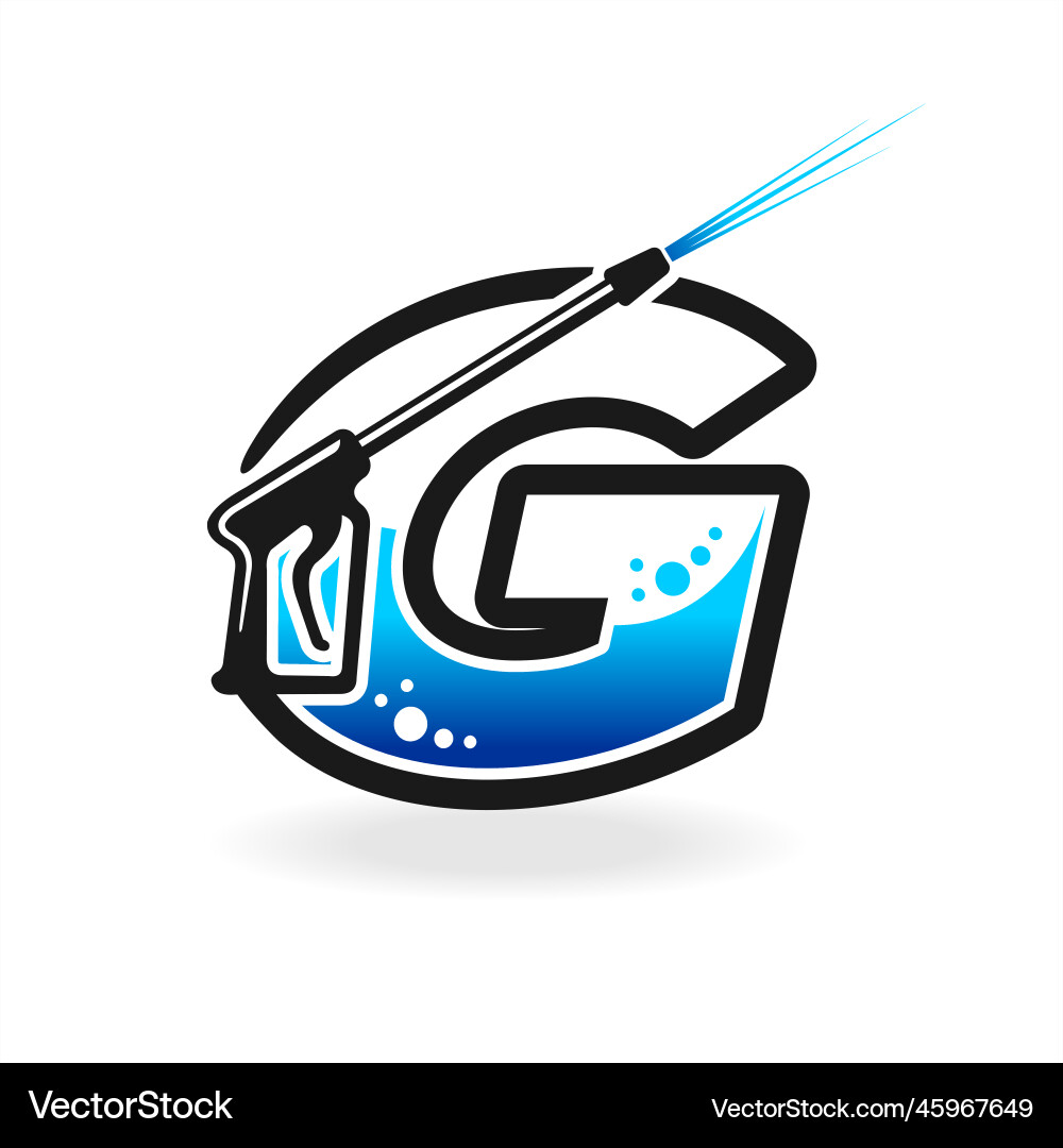 Power wash logo with letter g concept Royalty Free Vector