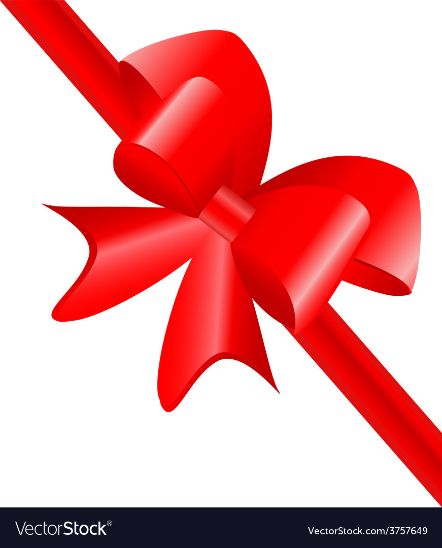 Red bow Royalty Free Vector Image - VectorStock