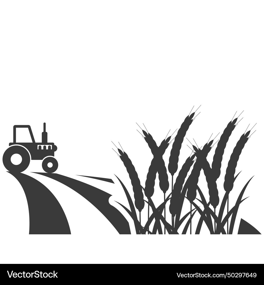 Wheat field glyph icon Royalty Free Vector Image