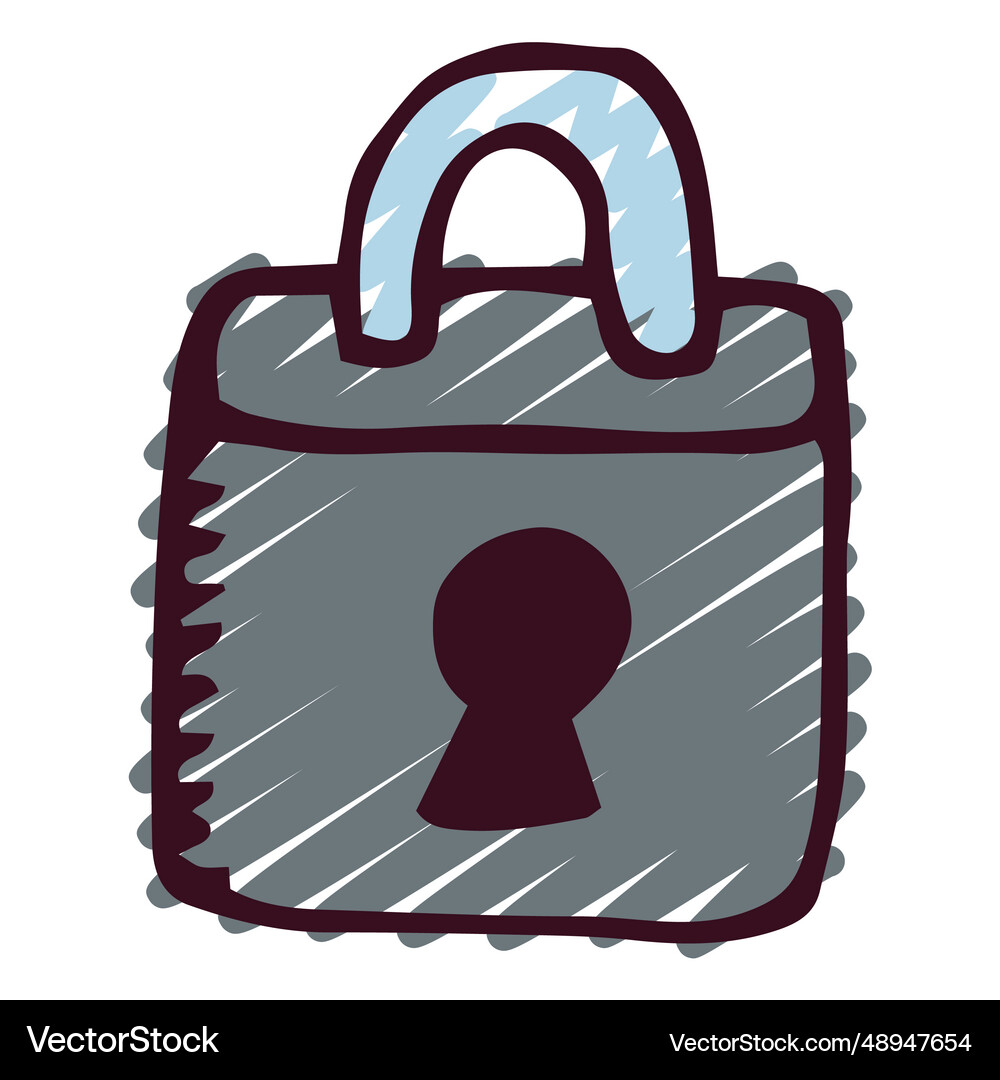 Padlock doodle icon Royalty Free Vector Image - VectorStock
