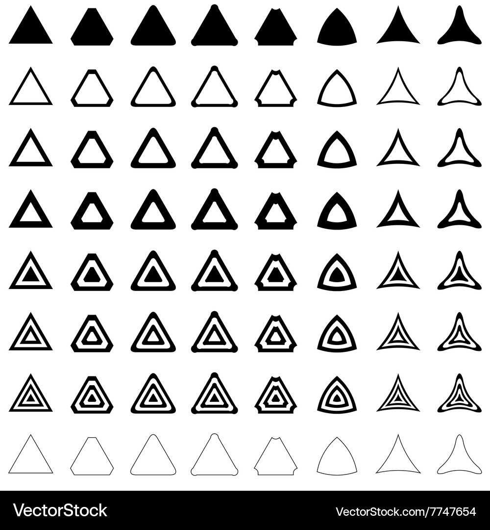 Triangle polygon set Royalty Free Vector Image