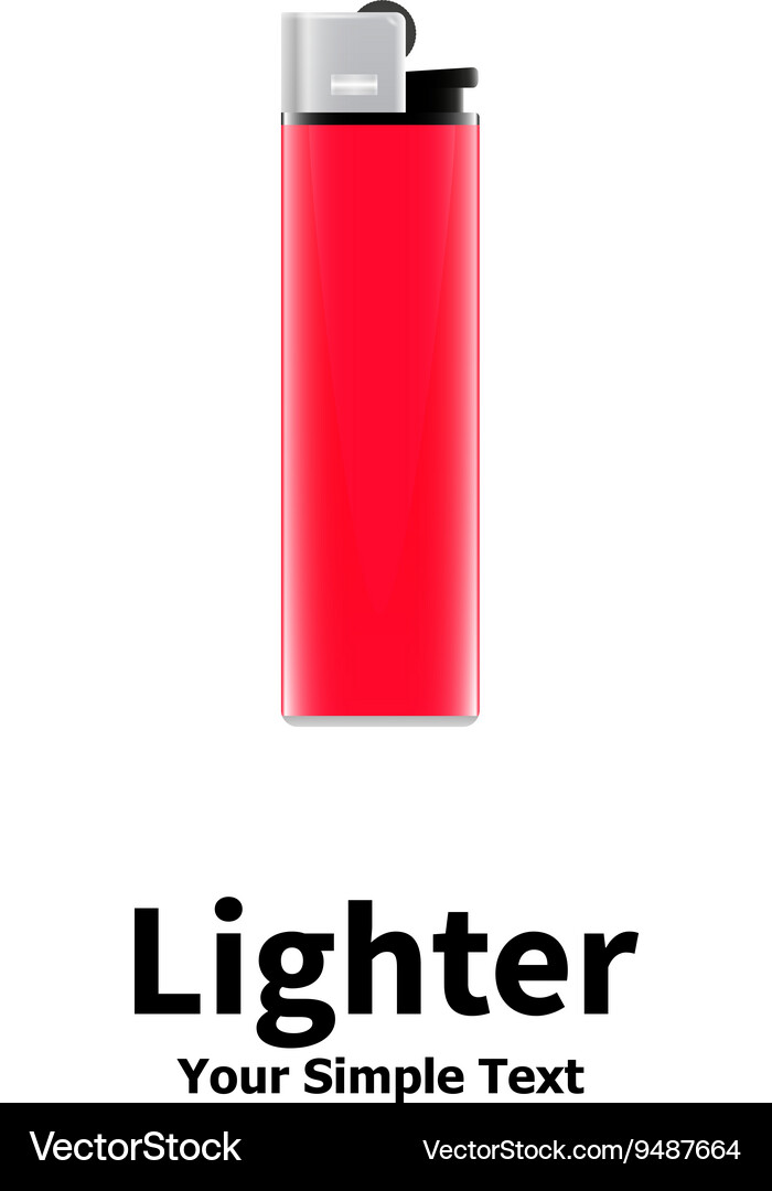 A red lighter Royalty Free Vector Image - VectorStock