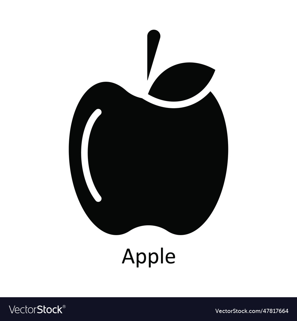Apple solid icon design nature Royalty Free Vector Image Apple solid icon design nature Royalty Free Vector Image