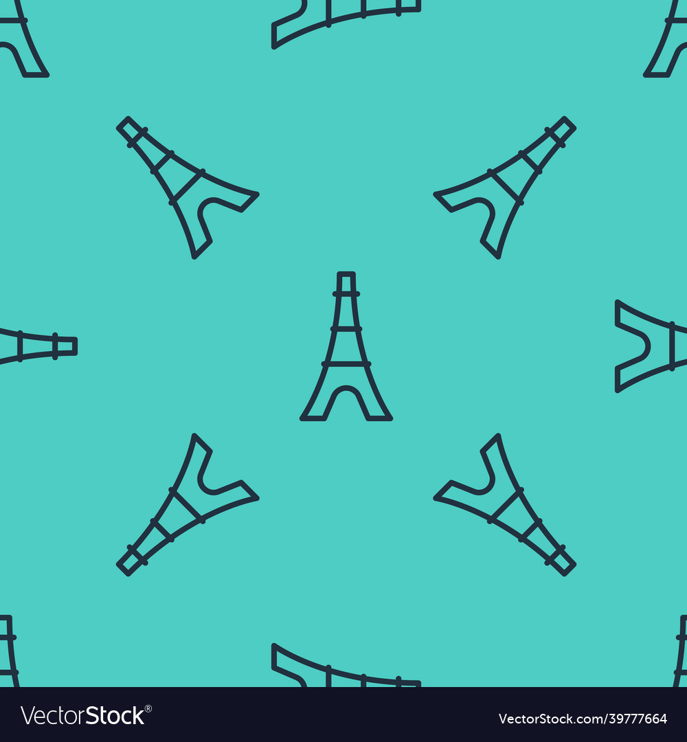Black line eiffel tower icon isolated seamless Vector Image Black line eiffel tower icon isolated seamless Vector Image