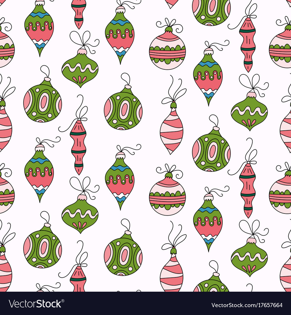 Seamless pattern with christmas balls Royalty Free Vector