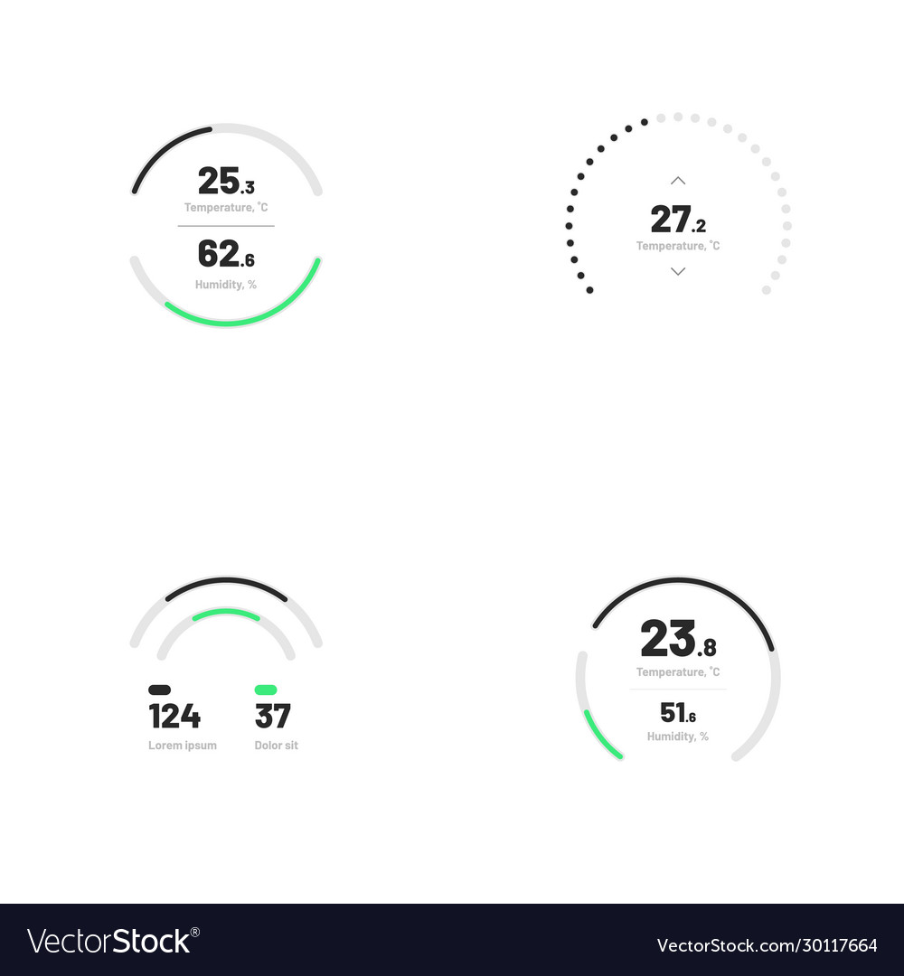 Set With Collection Indicator Template Royalty Free Vector
