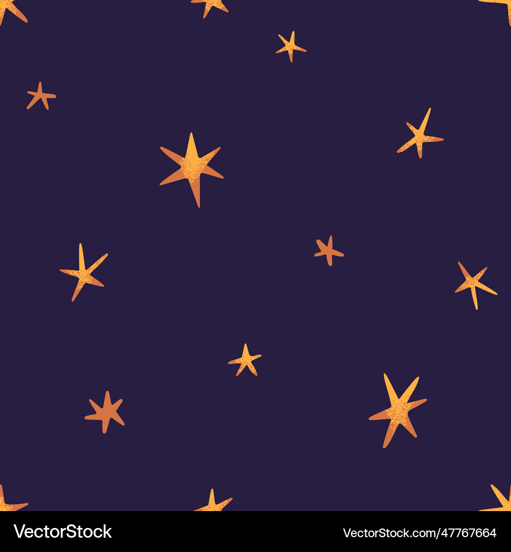 Stars on night sky seamless pattern starry Vector Image