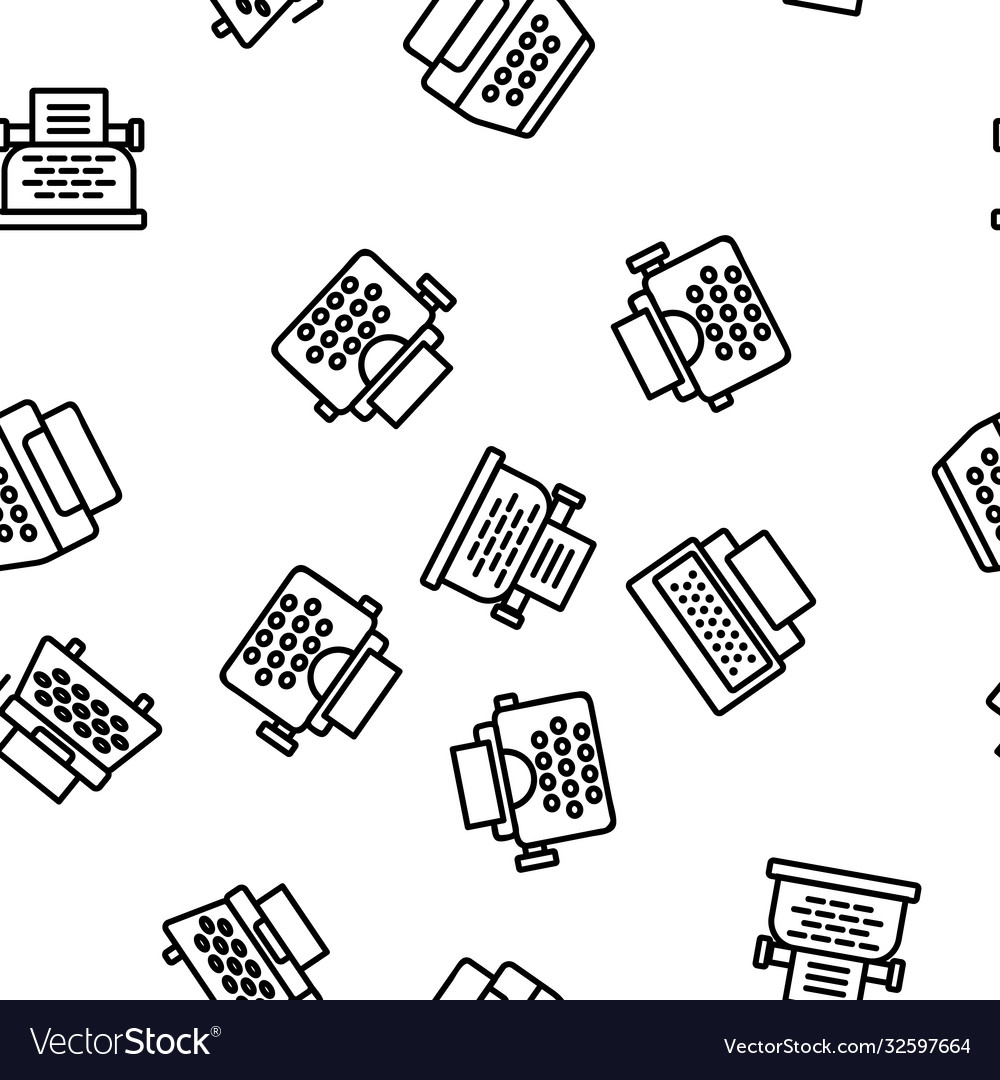 Typewriter seamless pattern Royalty Free Vector Image